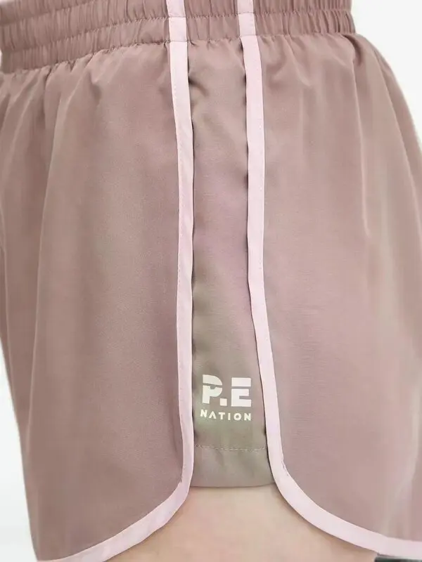 P.E Nation Preset Logo-print Piped Shorts