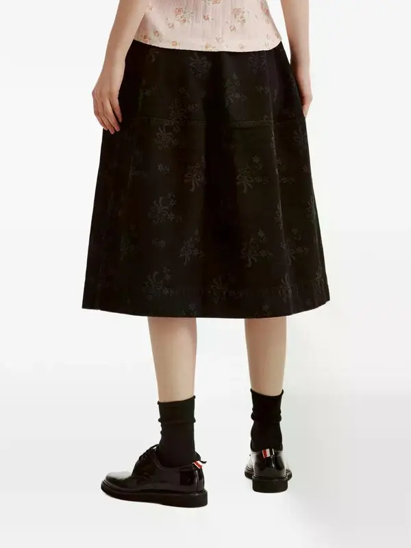 Simone Rocha Bow-print Midi Skirt