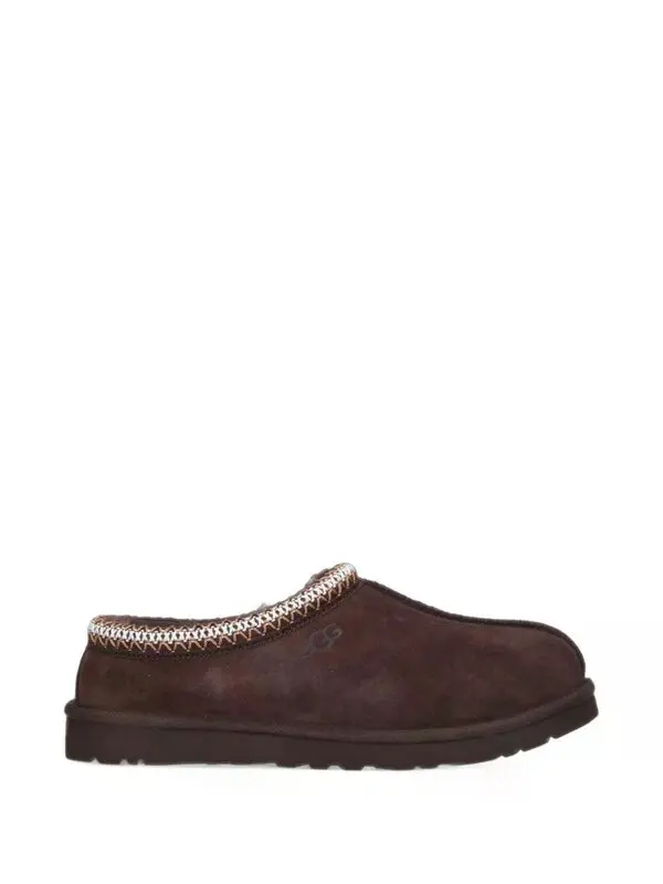UGG Tasman Ii Embroidered-trim Suede Mules - Brown