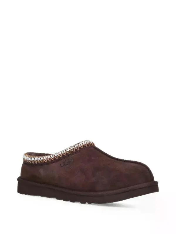 UGG Tasman Ii Embroidered-trim Suede Mules - Brown