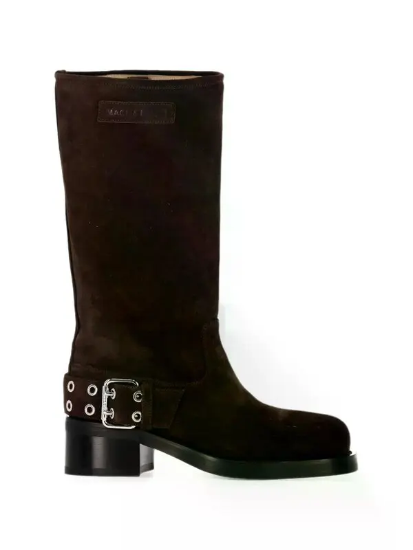 Mach & Mach Buckled Suede Knee-high Boots - Brown