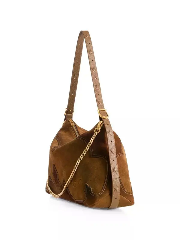 Zadig&Voltaire Jim Western Suede Shoulder Bag With Chain Detail