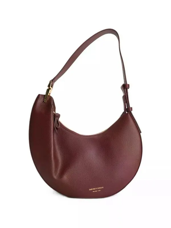 Emporio Armani 1981 Pebbled-texture Crescent Shoulder Bag - Red