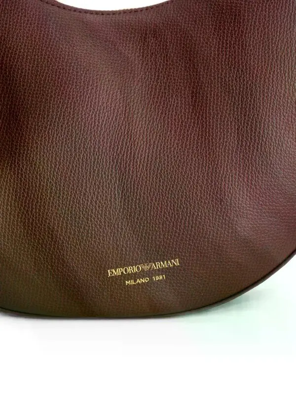 Emporio Armani 1981 Pebbled-texture Crescent Shoulder Bag
