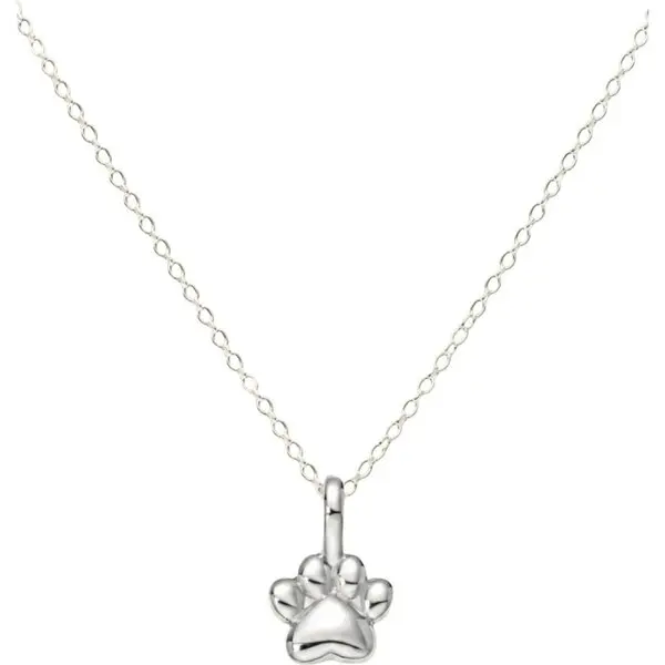 MADE BY MARY Paw Print Charm Necklace - Silver