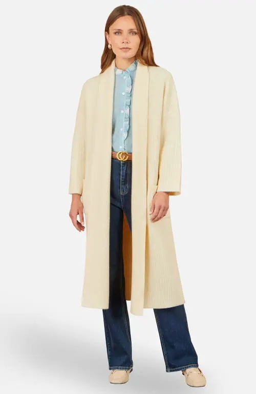 YUMI Long Sleeve Knitted Maxi Cardigan - Ivory
