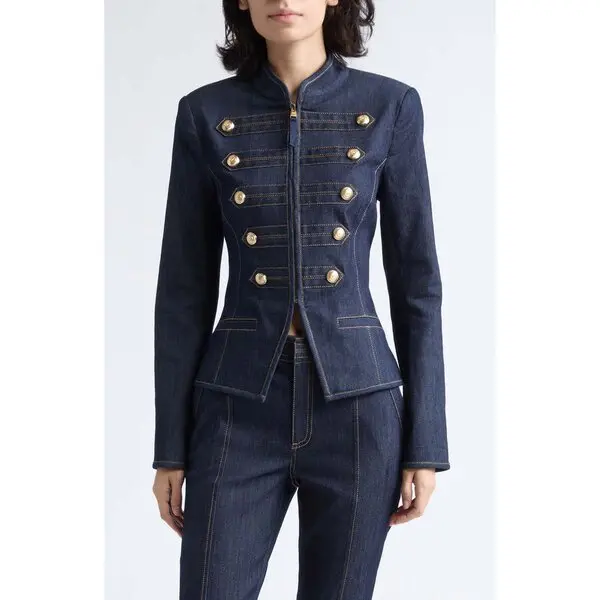 Cinq À Sept Abbot Military Denim Jacket - Indigo