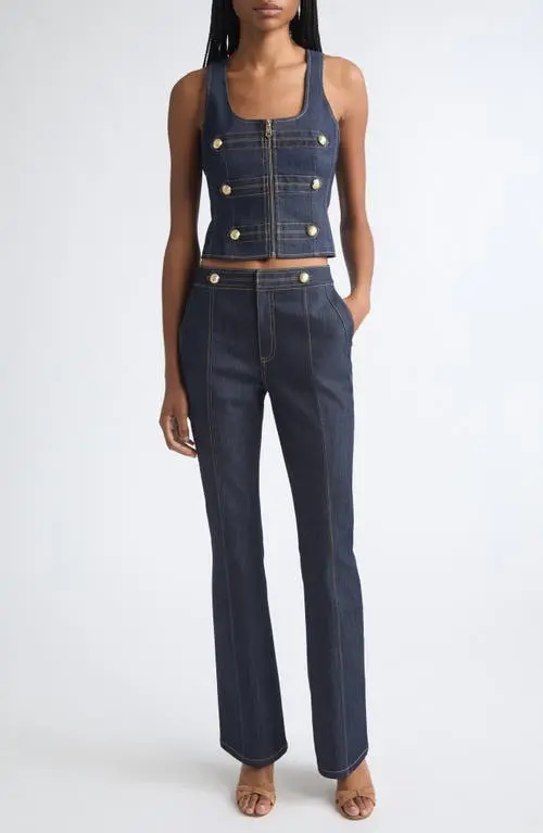 Cinq À Sept Denim Shell With Decorative Buttons
