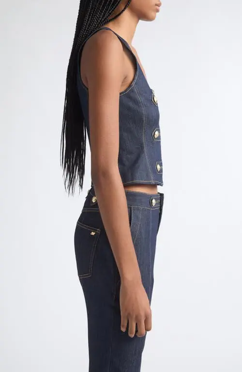 Cinq À Sept Denim Shell With Decorative Buttons