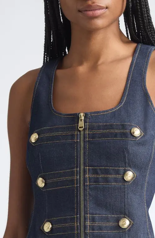 Cinq À Sept Denim Shell With Decorative Buttons