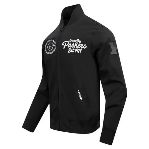PRO STANDARD Green Bay Packers Paint The City Twill Full-zip Jacket - Black