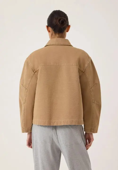 HUSH Elara Washed Funnel Neck Utility Jacket