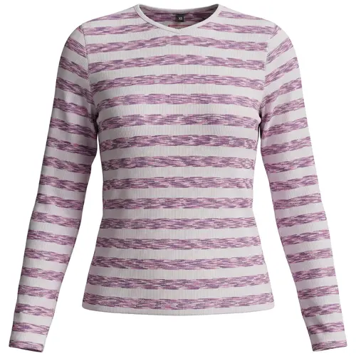 24/7 Striped V-neck Long Sleeve Tee95% Polyester - Dark Pink