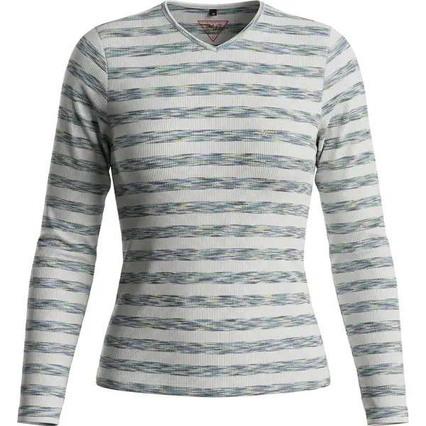 24/7 Striped V-neck Long Sleeve Tee95% Polyester - Green