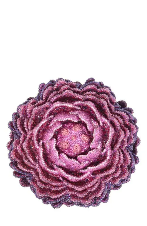 Judith Leiber Belladonna Peony Clutch - Silver Amethyst Multi