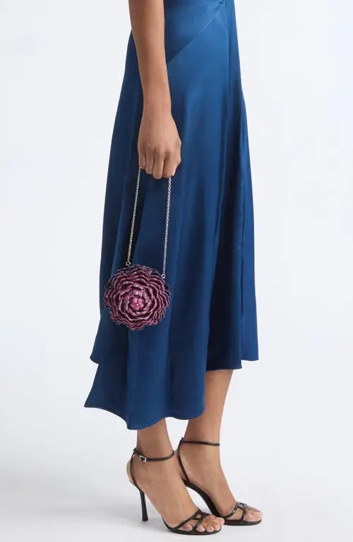 Judith Leiber Belladonna Peony Clutch - Silver Amethyst Multi