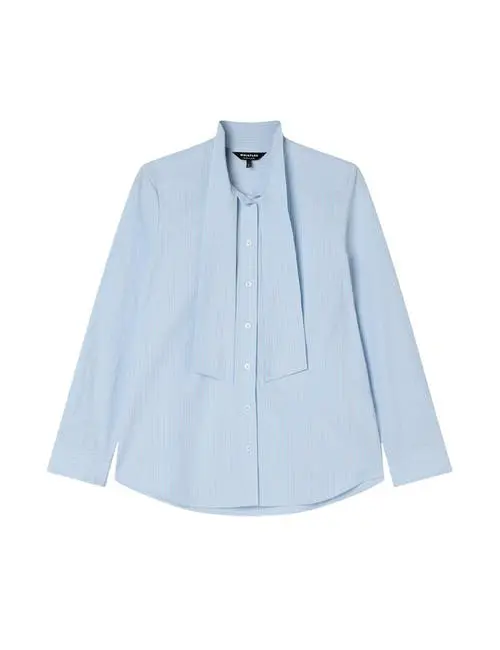 Whistles Cotton Scarf Detail Button Down Shirt
