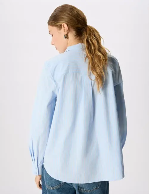 Whistles Cotton Scarf Detail Button Down Shirt