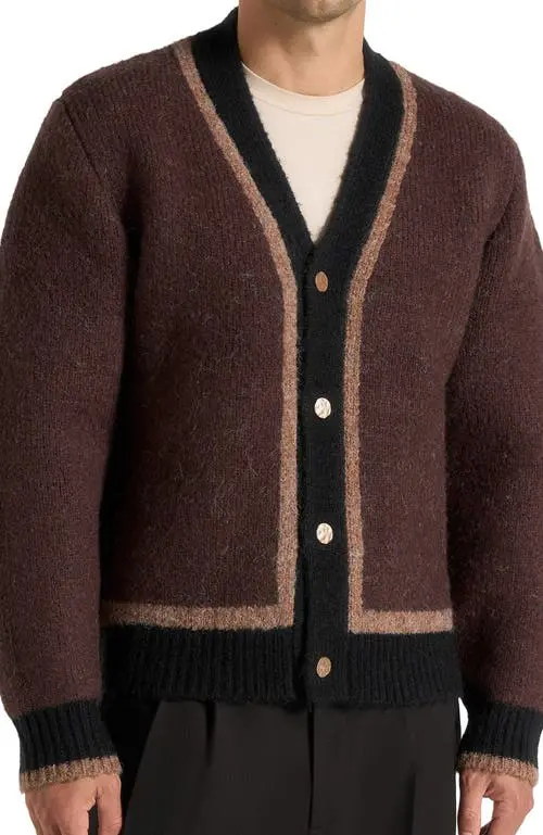 Manière De Voir Elon Wool Knit Contrast Cardigan