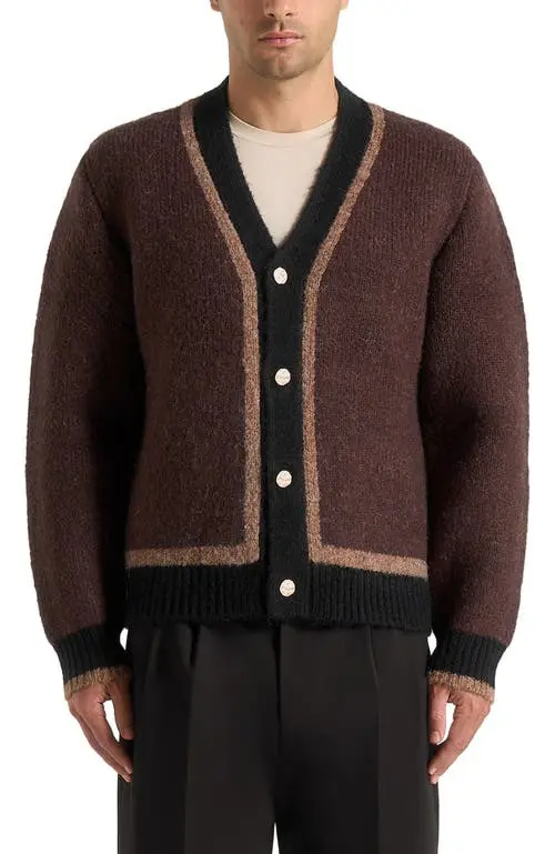 Manière De Voir Elon Wool Knit Contrast Cardigan