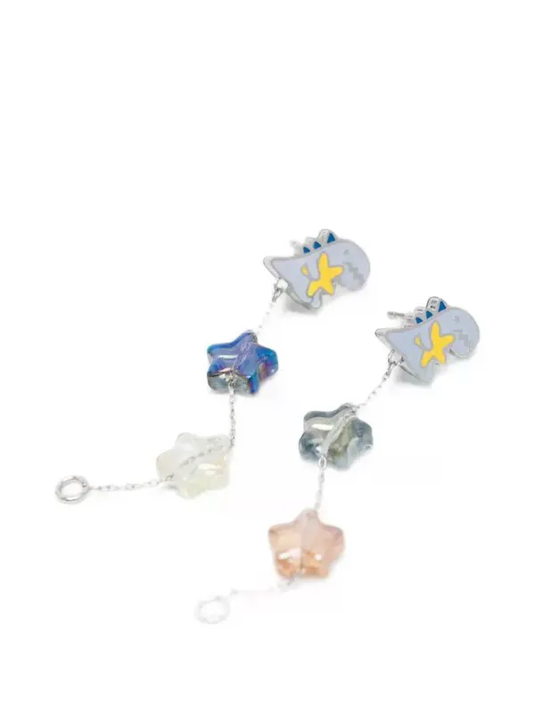 AGNES B. Dino Charm Chain Drop Earrings