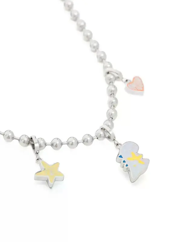 AGNES B. Tone Charm Detail Necklace
