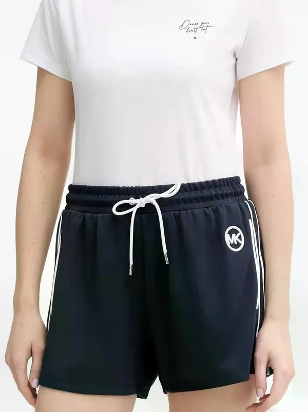 Michael Kors Contrast Trim Graphic Logo Piqué Track Shorts - Blue
