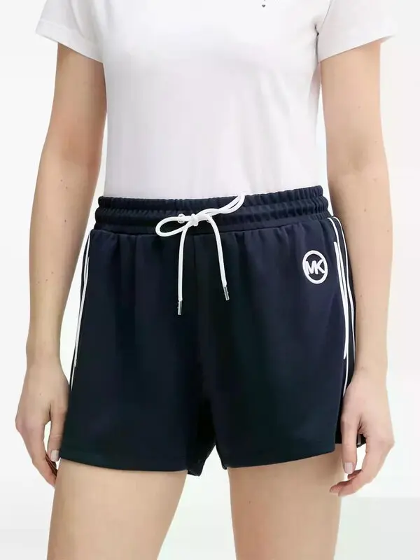 Michael Kors Contrast Trim Graphic Logo Piqué Track Shorts - Blue