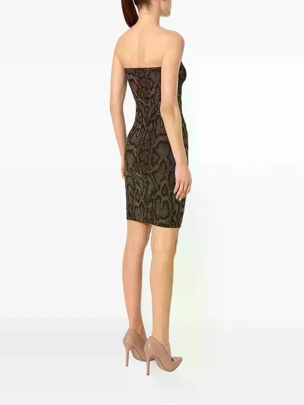 Wolford Python-print Shimmering Midi Dress - Brown