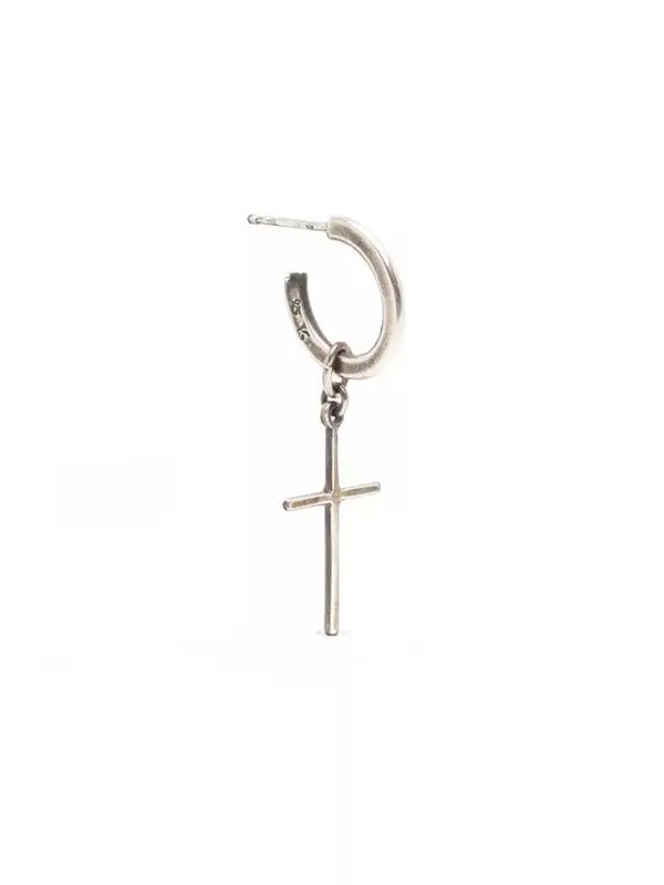 Werkstatt:München Cross Pendant Hoop Earrings