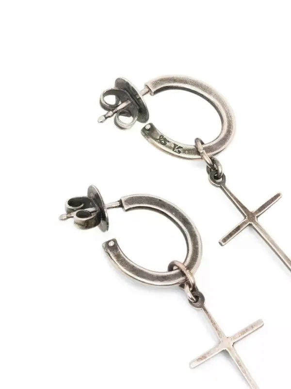 Werkstatt:München Cross Pendant Hoop Earrings