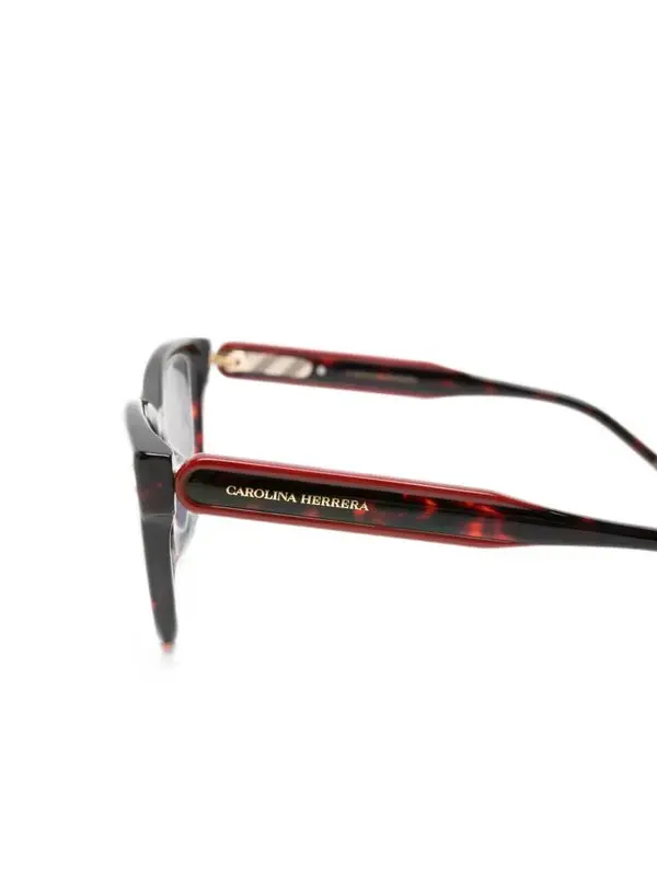 Carolina Herrera Tortoiseshell-effect Cat-eye Glasses
