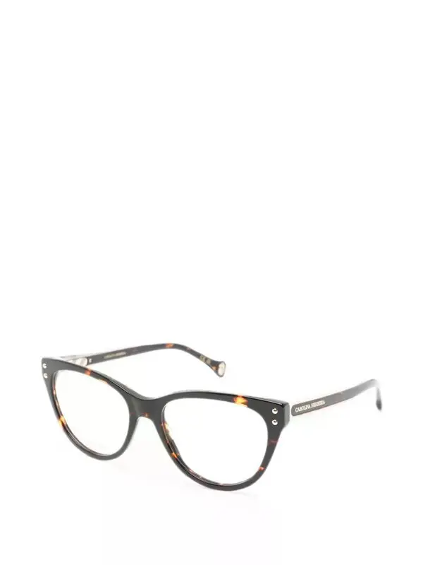 Carolina Herrera Tortoiseshell-effect Cat-eye Frame Glasses