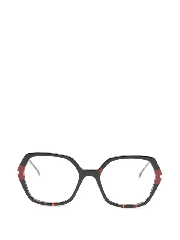 Carolina Herrera Geometric-frame Glasses - Red