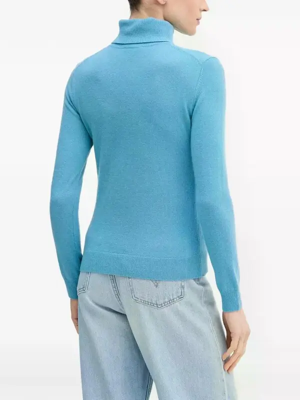 BENETTON Long Sleeve Turtleneck Sweater - Blue