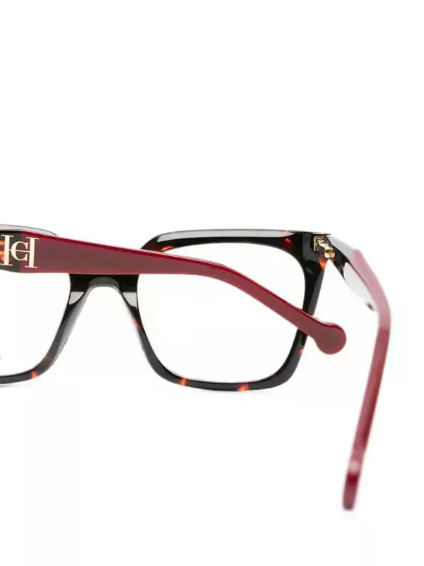 Carolina Herrera Square-frame Clip-on Glasses - Brown