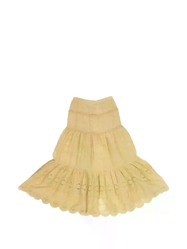 Isabel Marant Étoile Tiered Maxi Skirt With Anglaise Detailing - Yellow
