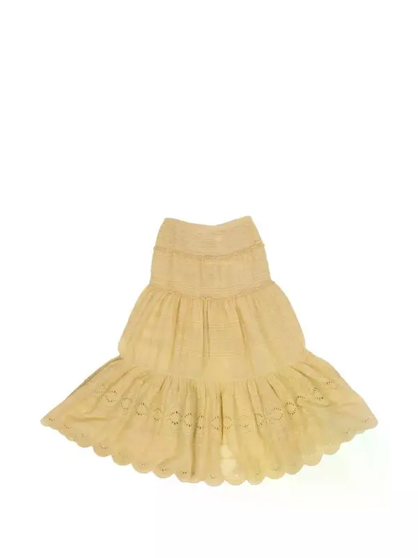Isabel Marant Étoile Tiered Maxi Skirt With Anglaise Detailing - Yellow