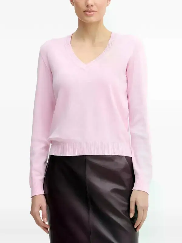 BENETTON V-neck Ribbed Knit Pullover