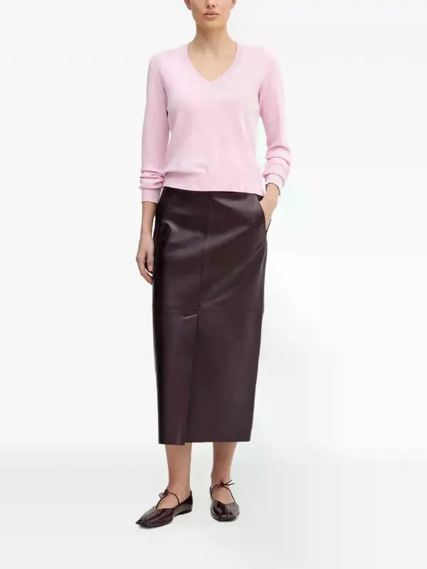 BENETTON V-neck Ribbed Knit Pullover