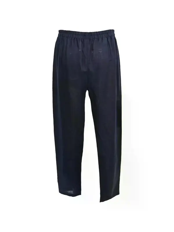 MANSUR GAVRIEL Navy Linen Drawstring Trousers