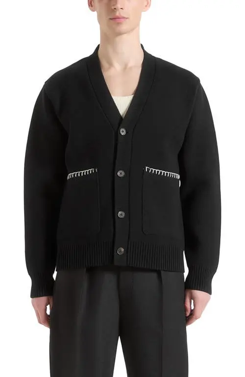 Manière De Voir Gilbert Whipstitch Combed Cotton Cardigan