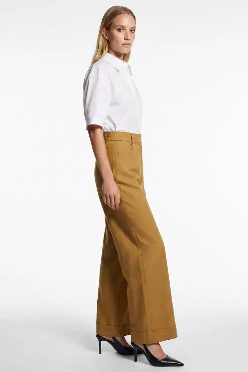 EXQUISE Sienna High Waisted Wide Leg Linen Pants