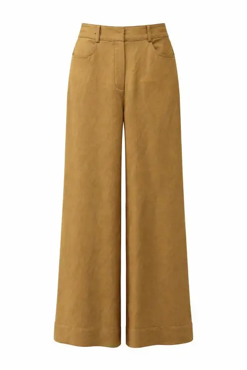 EXQUISE Sienna High Waisted Wide Leg Linen Pants