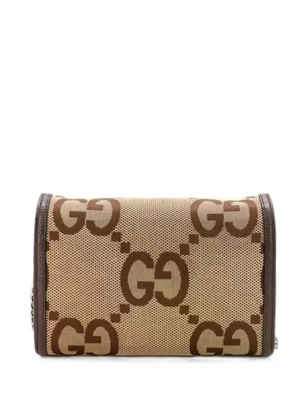 Gucci Dionysus Chain Wallet Jumbo Gg Canvas Small Crossbody Bag - Brown