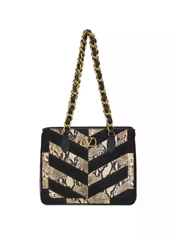 Valentino Garavani Chain Snake-effect Shouder Bag - Black