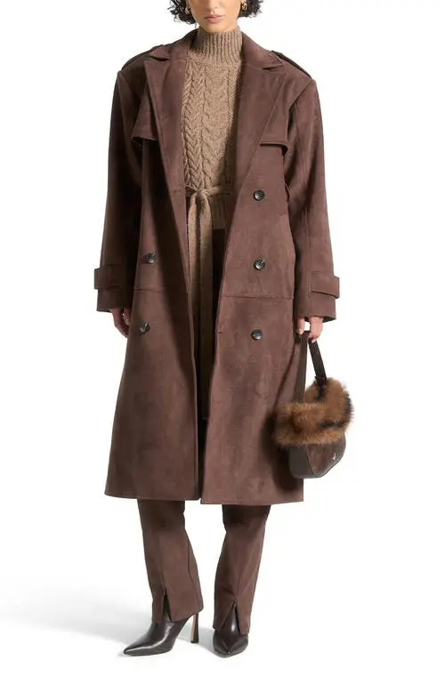 Manière De Voir Amance Suede Trench Coat