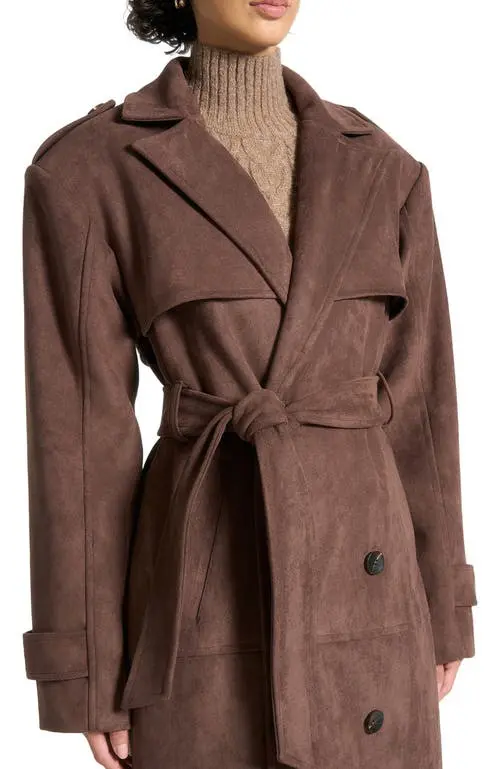 Manière De Voir Amance Suede Trench Coat