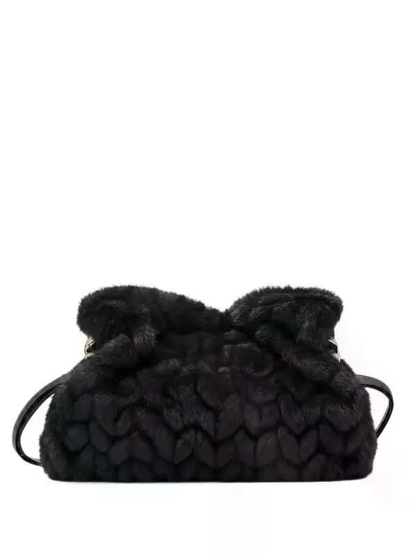 Liu Jo Small Riccy Bag In Faux Fur - Black
