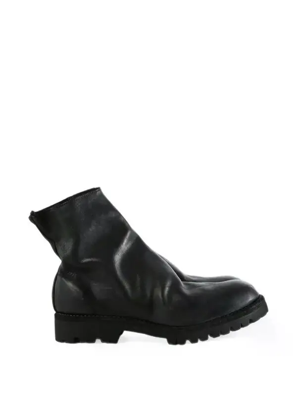 Guidi Leather Ankle Boots - Black